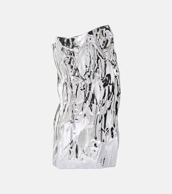 101 COPENHAGEN Kami Medium Ceramic Vase - Silver