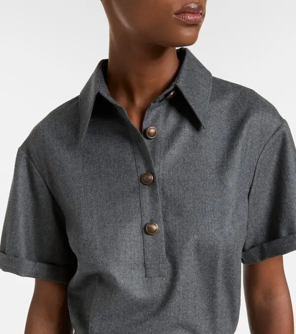 Brunello Cucinelli Virgin Wool Shirt Dress