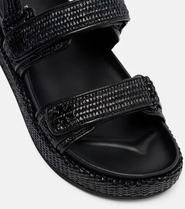 Tory Burch Raffia And Leather Sandals