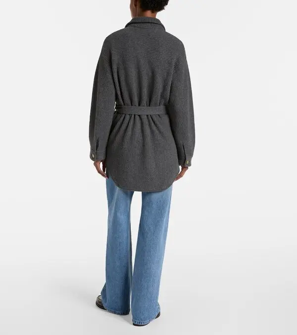 Brunello Cucinelli Wool, Cashmere, And Silk Cardigan With Detachable Belt