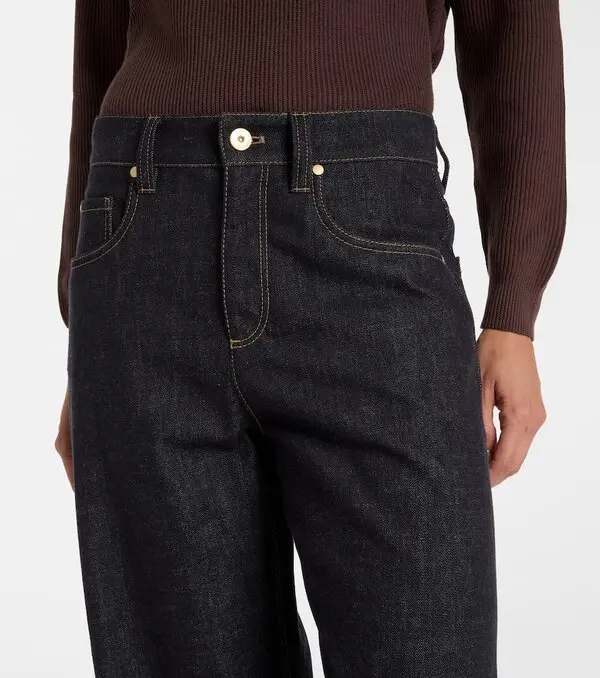 Brunello Cucinelli Mid-rise Wide-leg Jeans - Blue