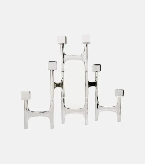 POLSPOTTEN Square Folding Candle Holder - Silver