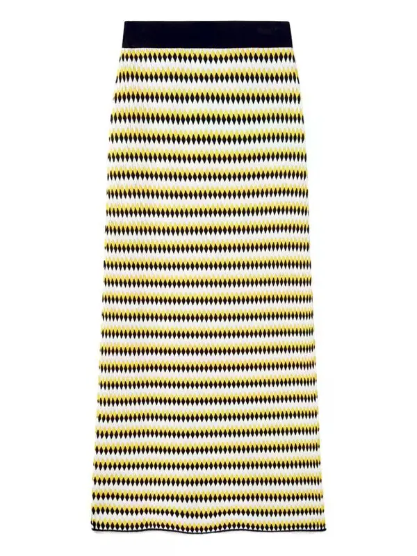 La DoubleJ Striped Midi Skirt