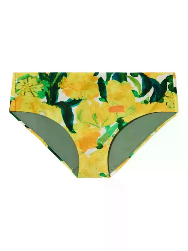La DoubleJ Floral-print Bikini Bottom - Yellow