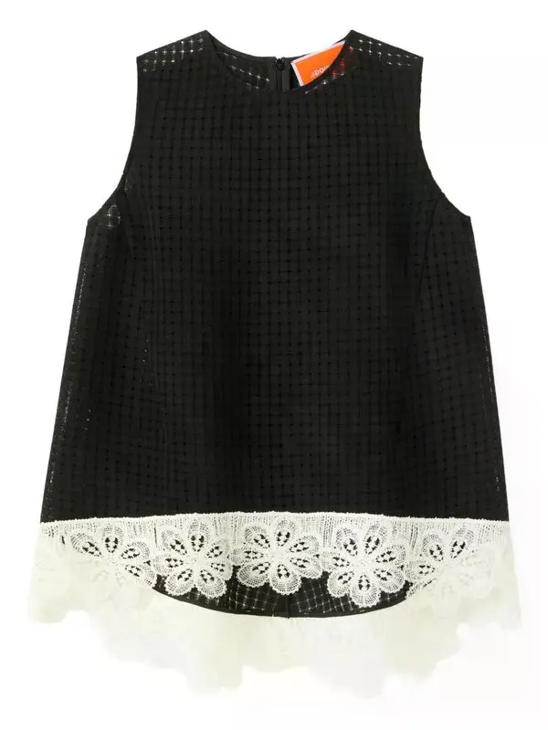 La DoubleJ La Scala Lace-hem Sleeveless Top