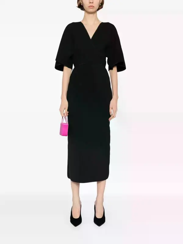 Maticevski V-neck Short Sleeve Dress - Black