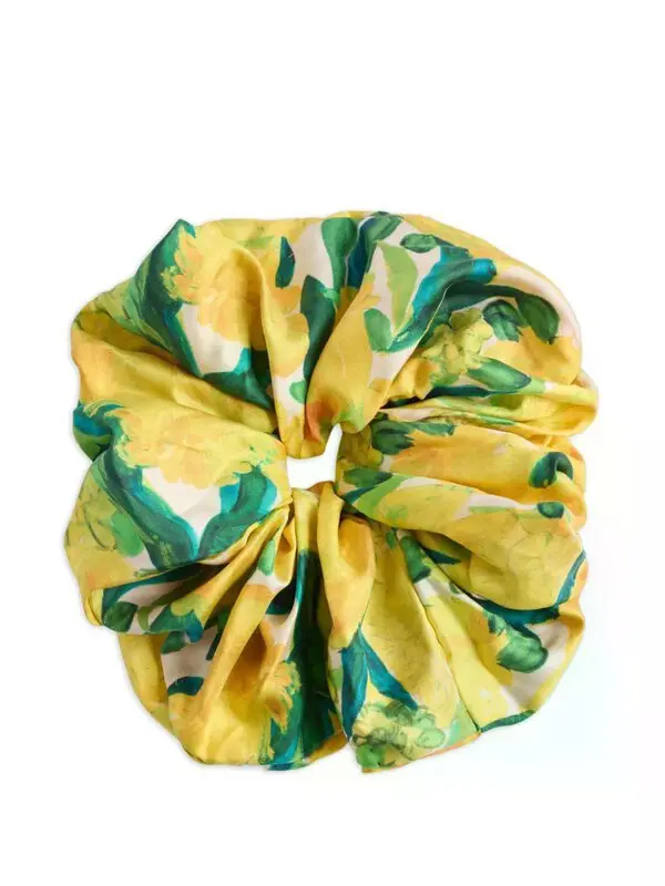 La DoubleJ Floral-print Scrunchie - Yellow