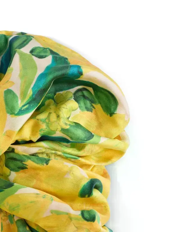 La DoubleJ Floral-print Scrunchie - Yellow