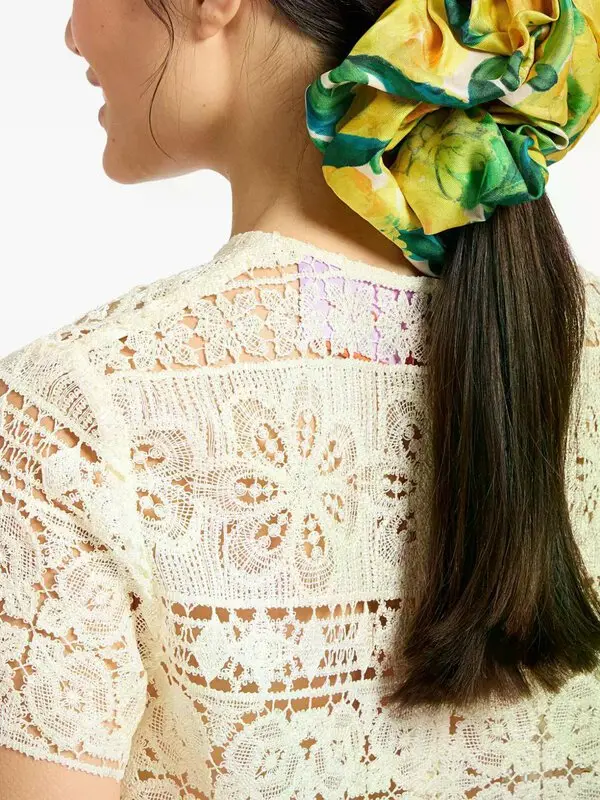 La DoubleJ Floral-print Scrunchie - Yellow