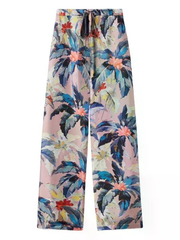 La DoubleJ Floral-print Wide-leg Trousers - Pink