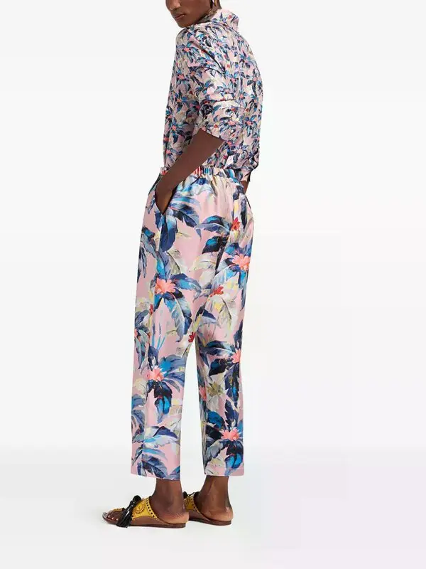 La DoubleJ Floral-print Wide-leg Trousers