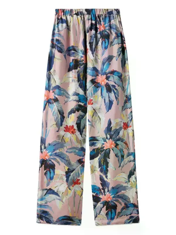 La DoubleJ Floral-print Wide-leg Trousers