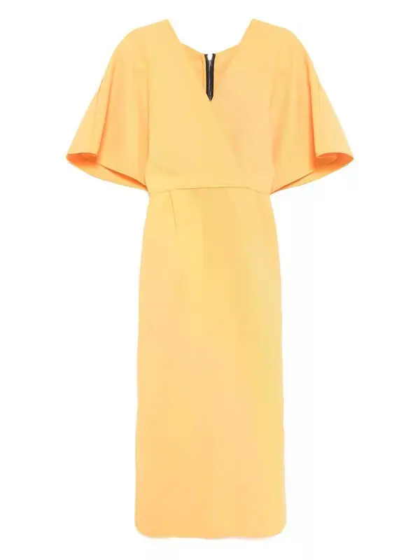 Maticevski V-neck Short Sleeve Dress - Yellow