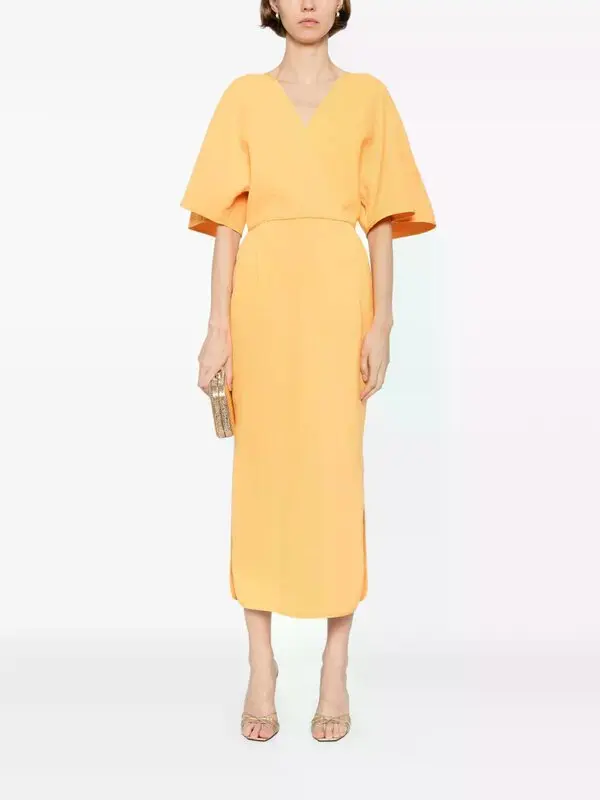 Maticevski V-neck Short Sleeve Dress - Yellow