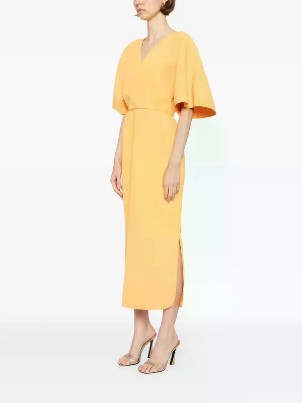 Maticevski V-neck Short Sleeve Dress - Yellow