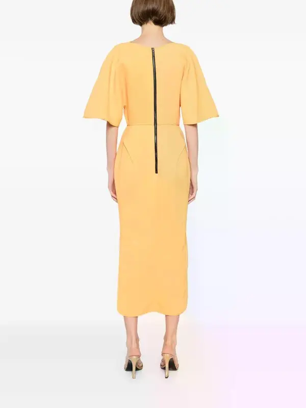 Maticevski V-neck Short Sleeve Dress - Yellow