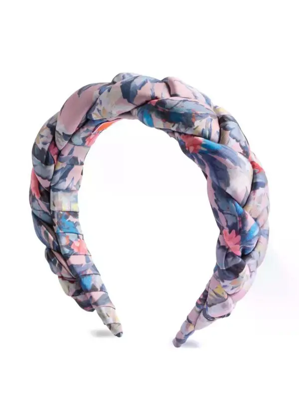 La DoubleJ Braided Floral Hairband - Pink