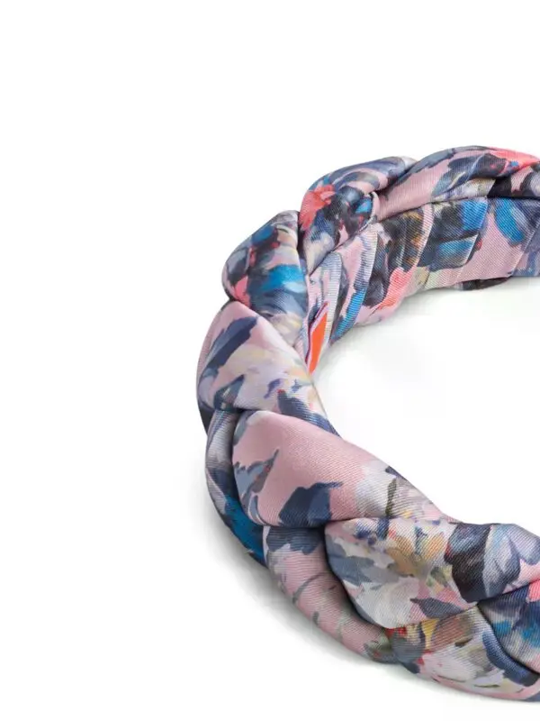 La DoubleJ Braided Floral Hairband - Pink