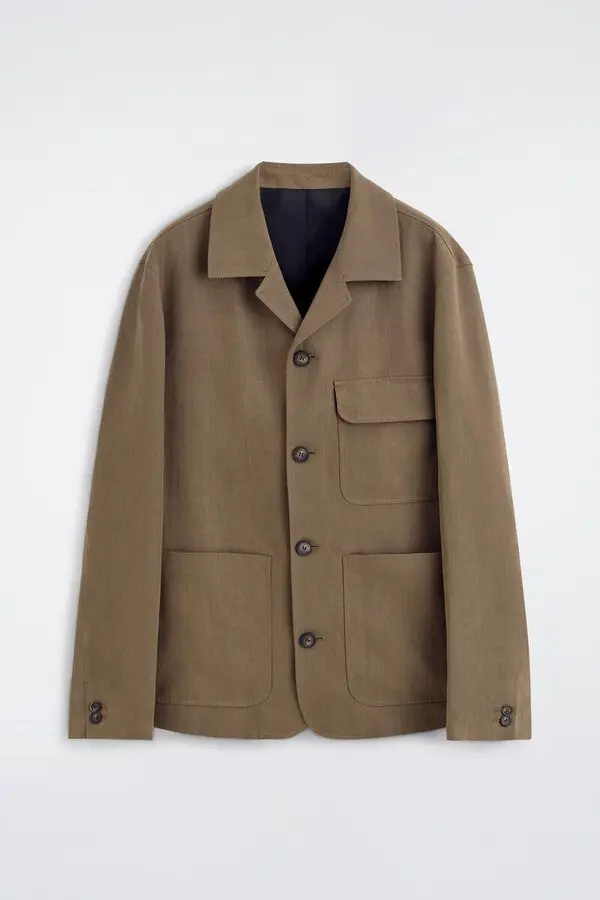 Cos Unstructured Linen Blazer - Beige