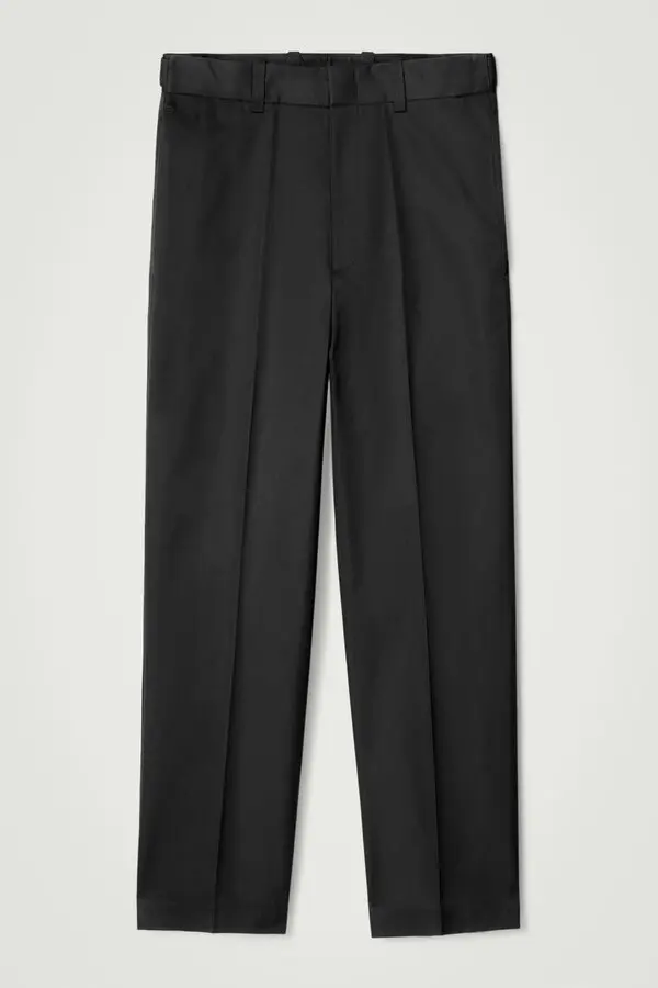 Cos Relaxed Straight-leg Cotton Trousers
