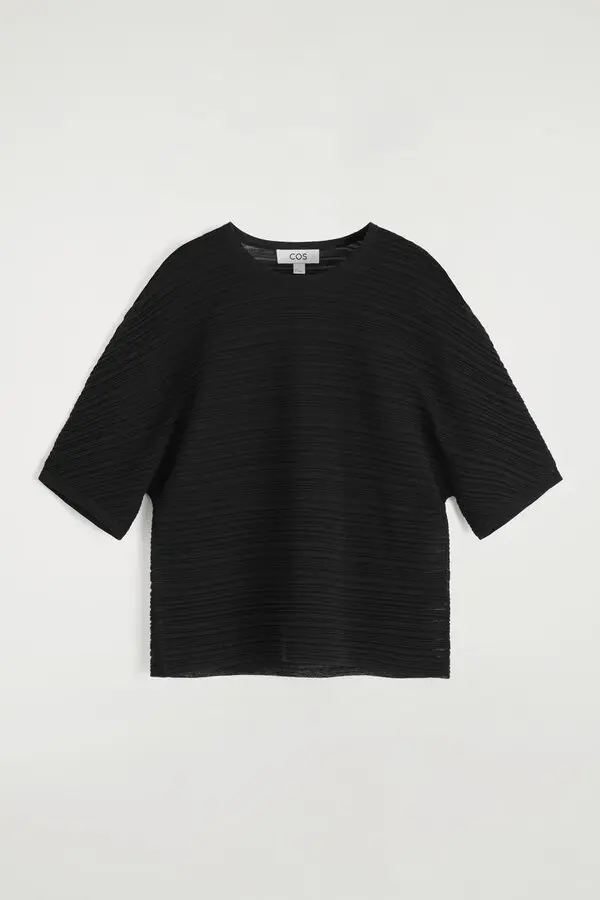 Cos Pleated Knitted T-shirt