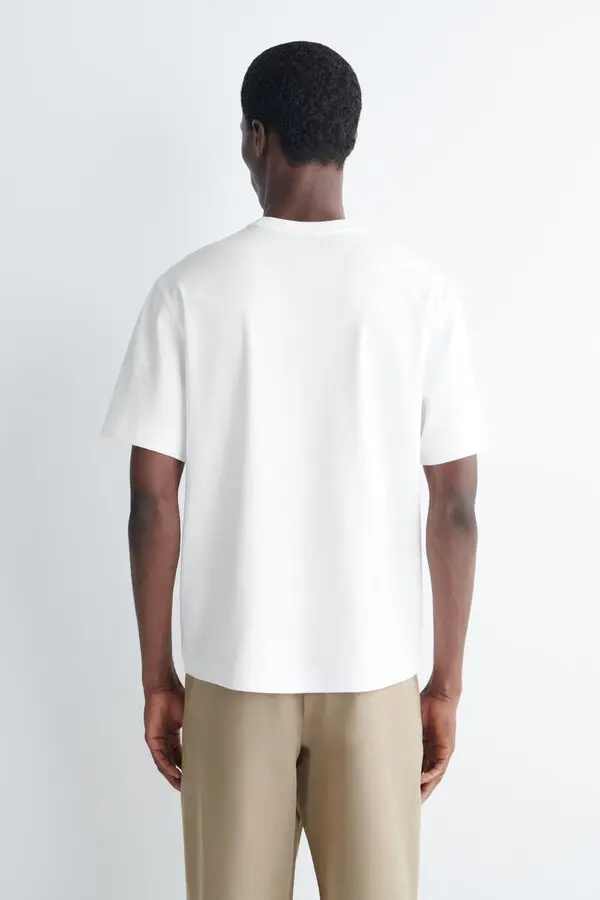 Cos Interlock Cotton Crew-neck T-shirt - White