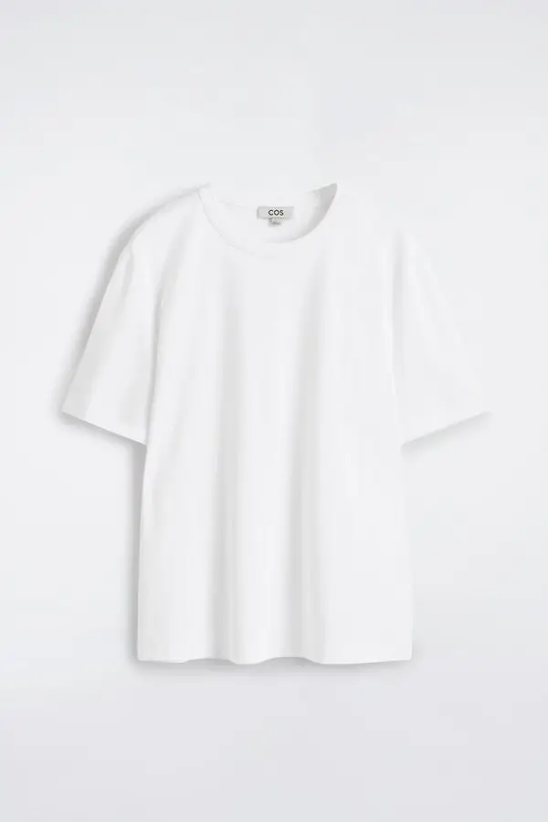 Cos Interlock Cotton Crew-neck T-shirt - White