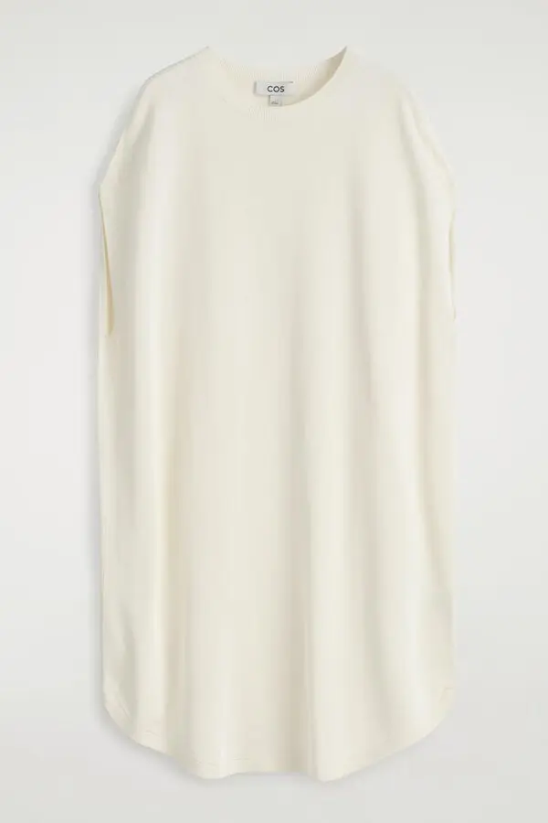 Cos Circle-cut Knit Dress - White
