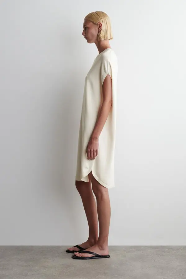Cos Circle-cut Knit Dress - White