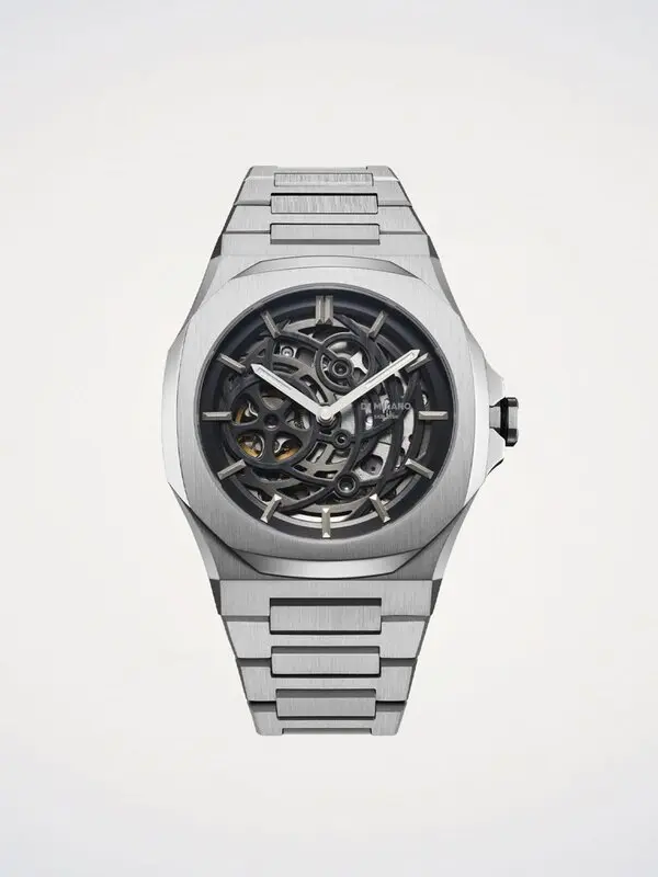 D1 MILANO Stainless Steel Skeleton Watch - Silver