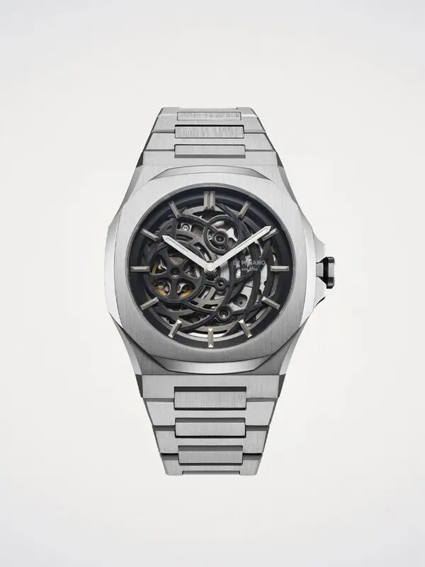 D1 MILANO Stainless Steel Skeleton Watch - Silver