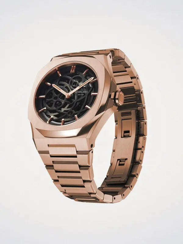 D1 MILANO Skeleton Watch - Rose Gold