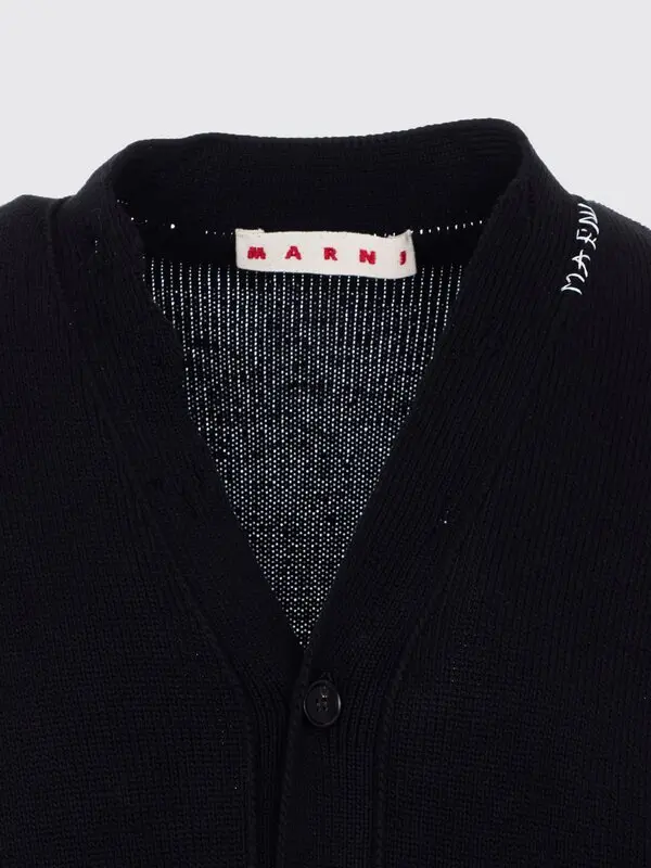 Marni Cotton Distressed V-neck Cardigan