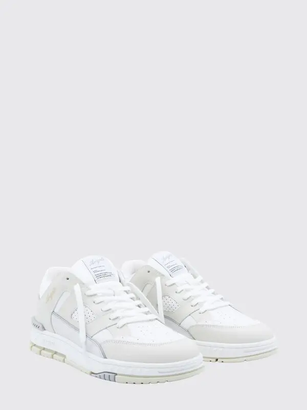 Axel Arigato Bicolour Low Top Leather And Nubuck Sneakers With Perforated Toe - Cream