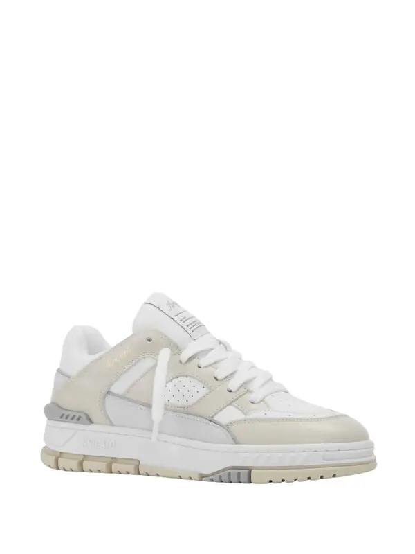 Axel Arigato Bicolour Low Top Leather And Nubuck Sneakers With Perforated Toe - Cream