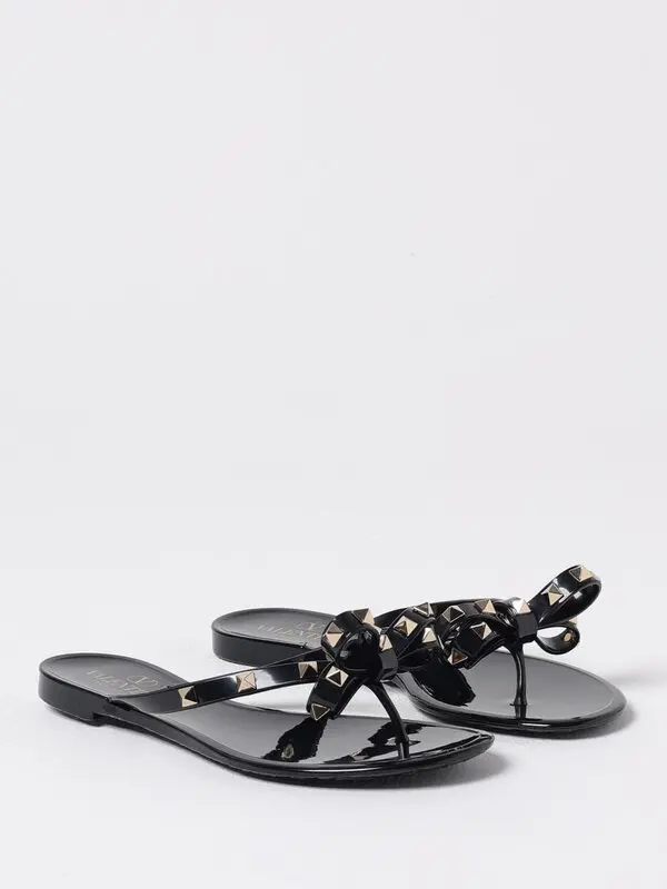 Valentino Garavani Heeled Thong Sandals With Embellishments