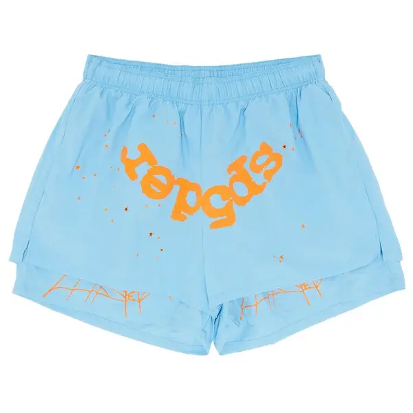 SP5DER Og Web Double Layer Shorts - Blue