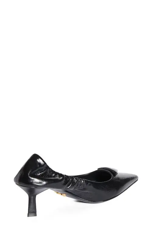 Prada Ruched Kitten Heel Pumps - Nero