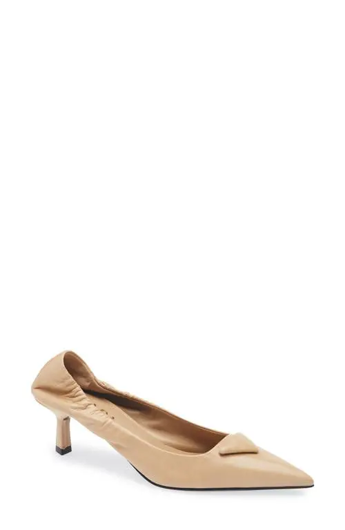 Prada Ruched Kitten Heel Pumps