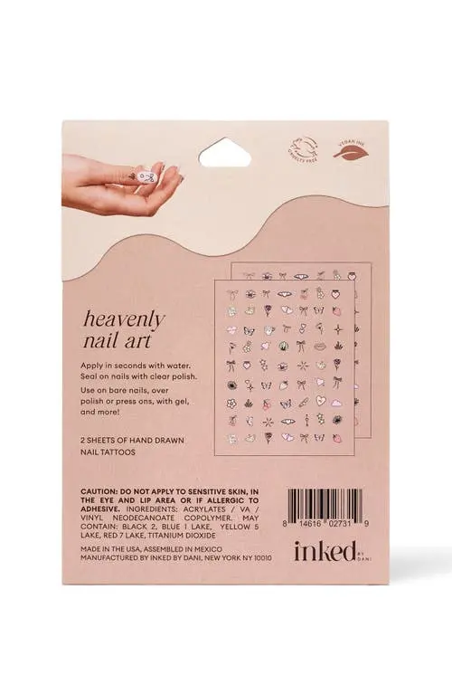 INKED BY DANI Heavenly Nail Art Tempory Tattoos - Multi