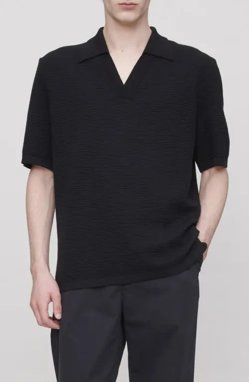 A.p.c. Livio Johnny Collar Polo - Lzz Black