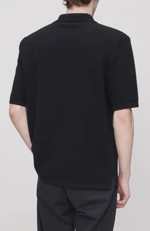 A.p.c. Livio Johnny Collar Polo - Lzz Black