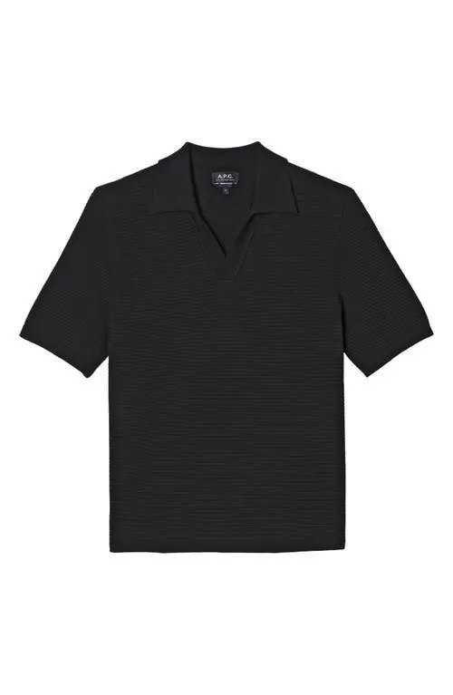 A.p.c. Livio Johnny Collar Polo - Lzz Black