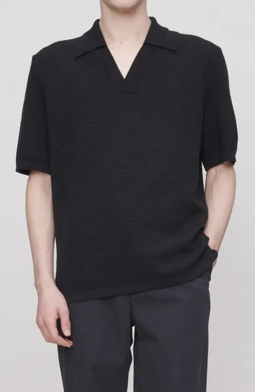 A.p.c. Livio Johnny Collar Polo - Lzz Black