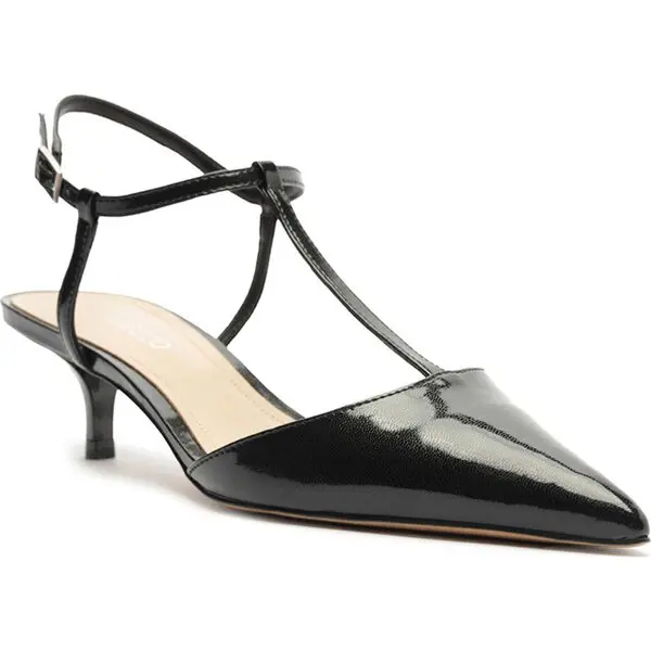 AREZZO Ankle Strap Pointed Toe Pumps - Black