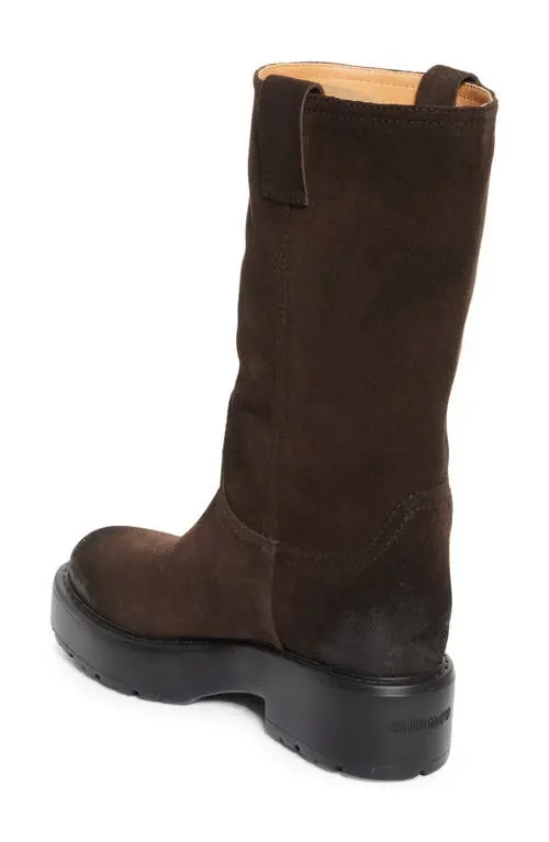 Miu Miu Suede Work Boots - Moro