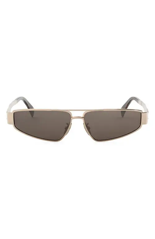 Celine Triomphe 59mm Geometric Sunglasses - Shiny Rose Gold / Brown
