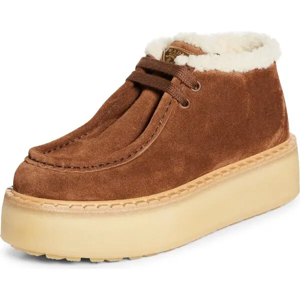 Prada Shearling Derby Bootie