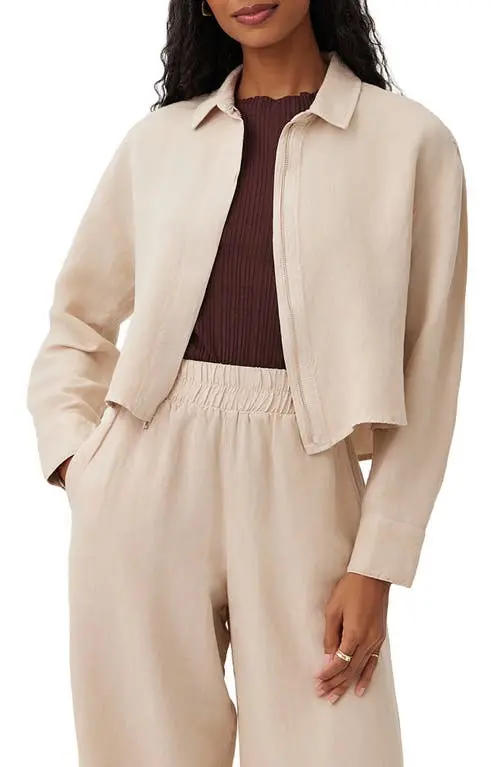 Bella Dahl Oversize Crop Linen Blend Shacket