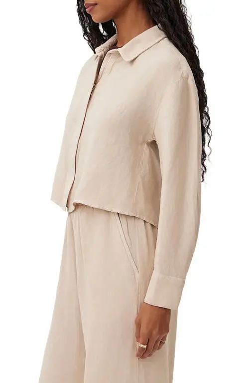 Bella Dahl Oversize Crop Linen Blend Shacket